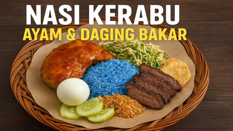 Nasi Kerabu Kelantan: Ulam, Budu & Ayam Percik Tips